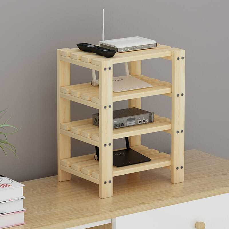 Solid Wood Wireless Router Organizer Set-top Box Shelf Living Room ...