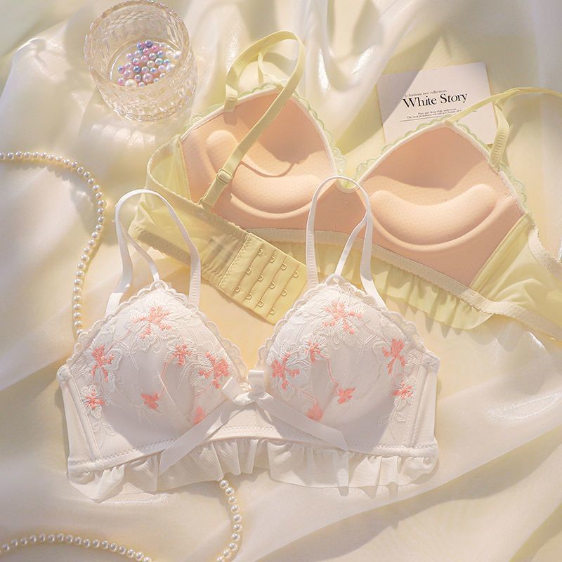 New Wireless Small Breast Push-Up Bra Sexy Lace Underwear Women ...