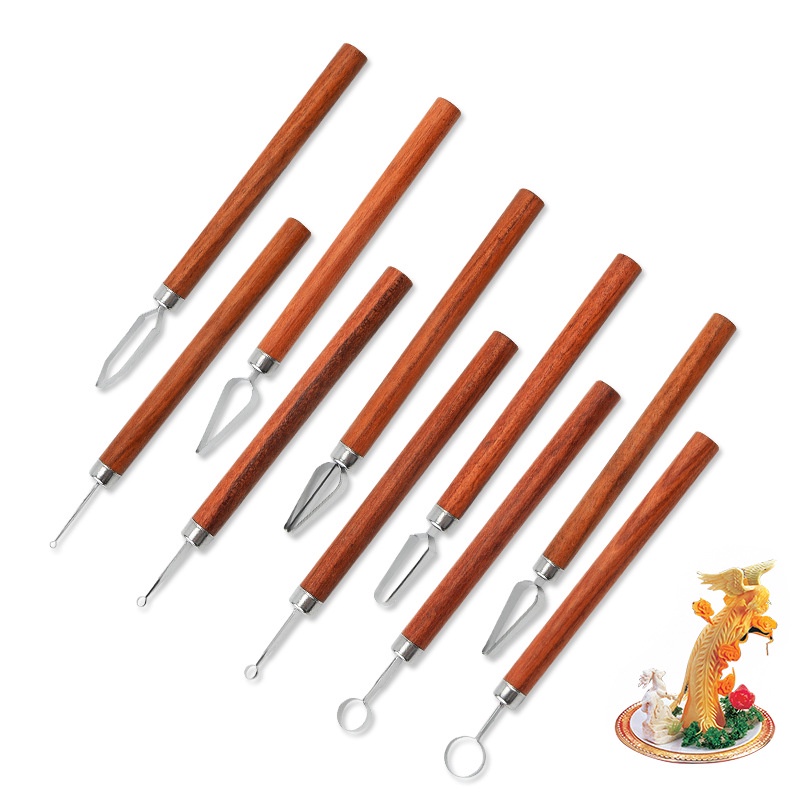 Pottery Tools Wooden Handle Carving Drawing Cutter Stainless Steel ...