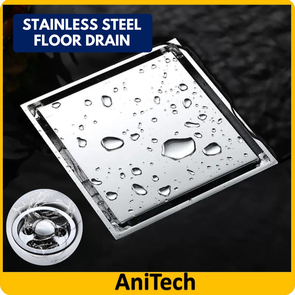 SUS 304 15cm/10cm Tile Insert Floor Trap Stainless Steel Anti Cockroach ...