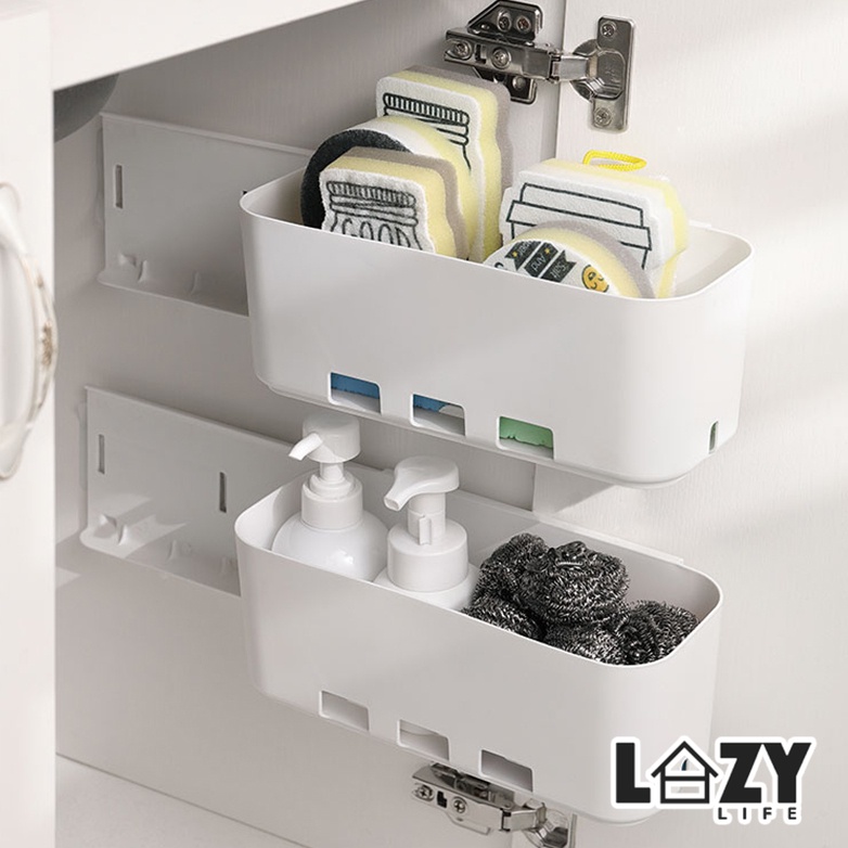 Multi-Functional Punch-Free Storage Rack Kitchen Cabinet Retractable ...