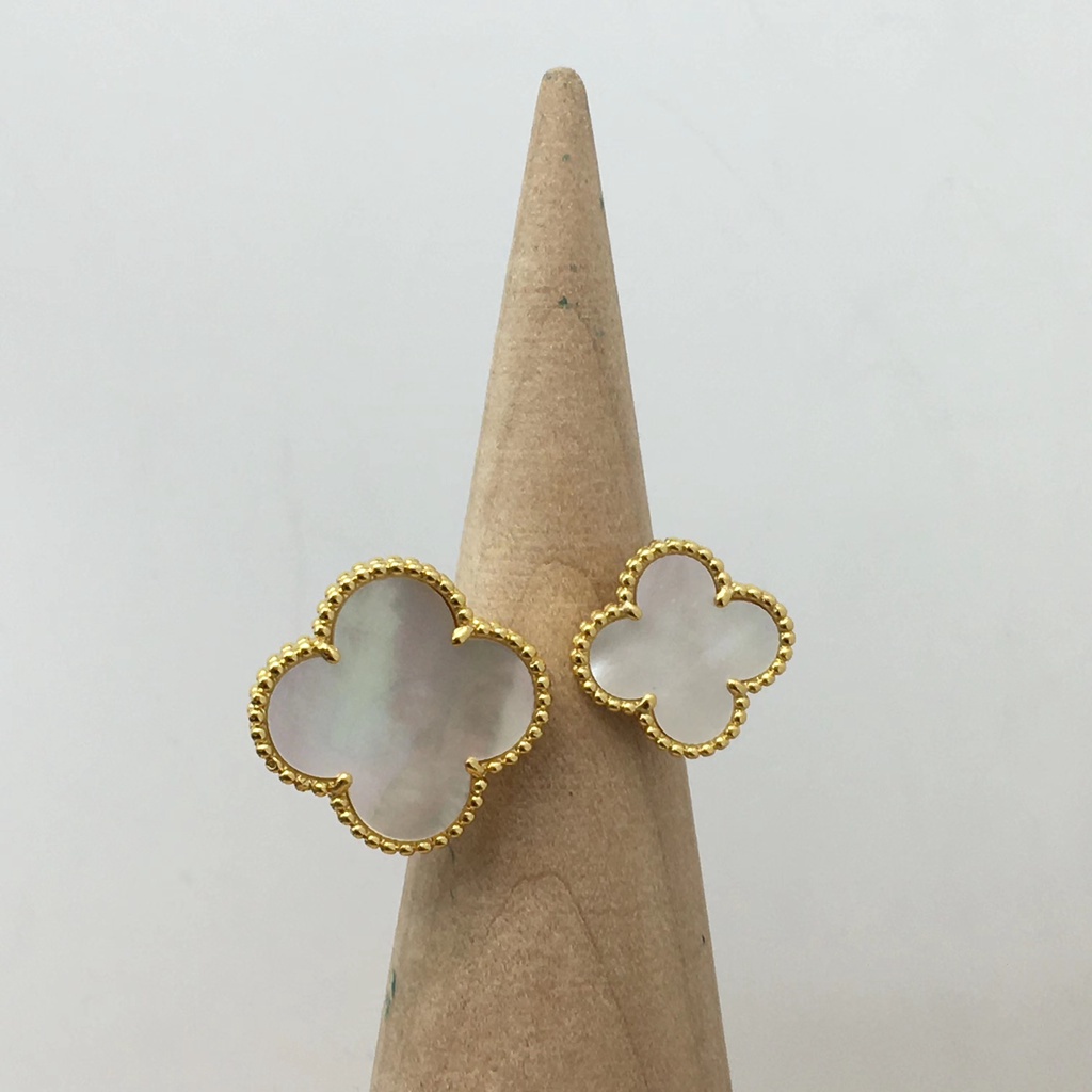 Van Clover Gold Classic Cleef 18K 2 flower ring Arpels jewelry birthday ...