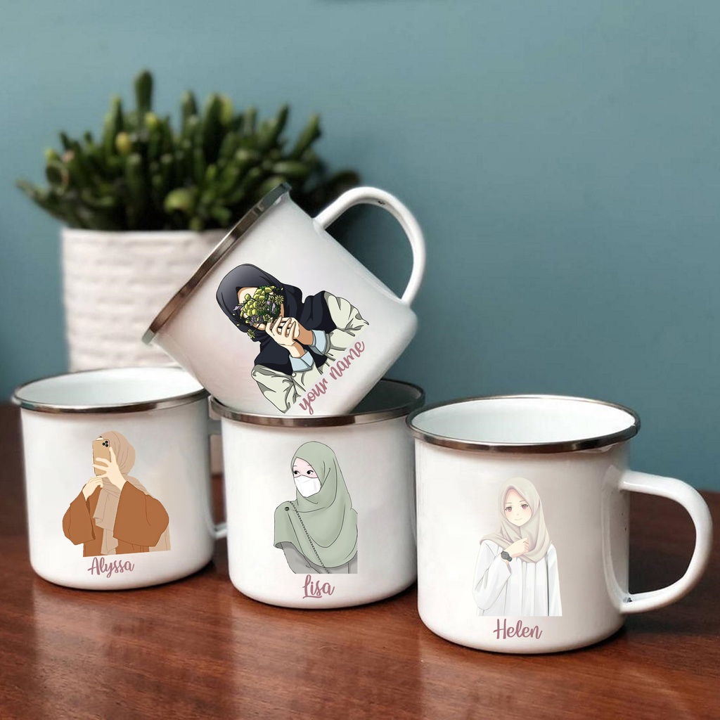 Personalised Muslim Girl Printed Mug Coffee Cups Drinks Water Cup ...