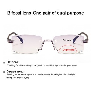 *Ready Stock*Borderless Reading Glasses Men Anti Blue Rays Presbyopia ...