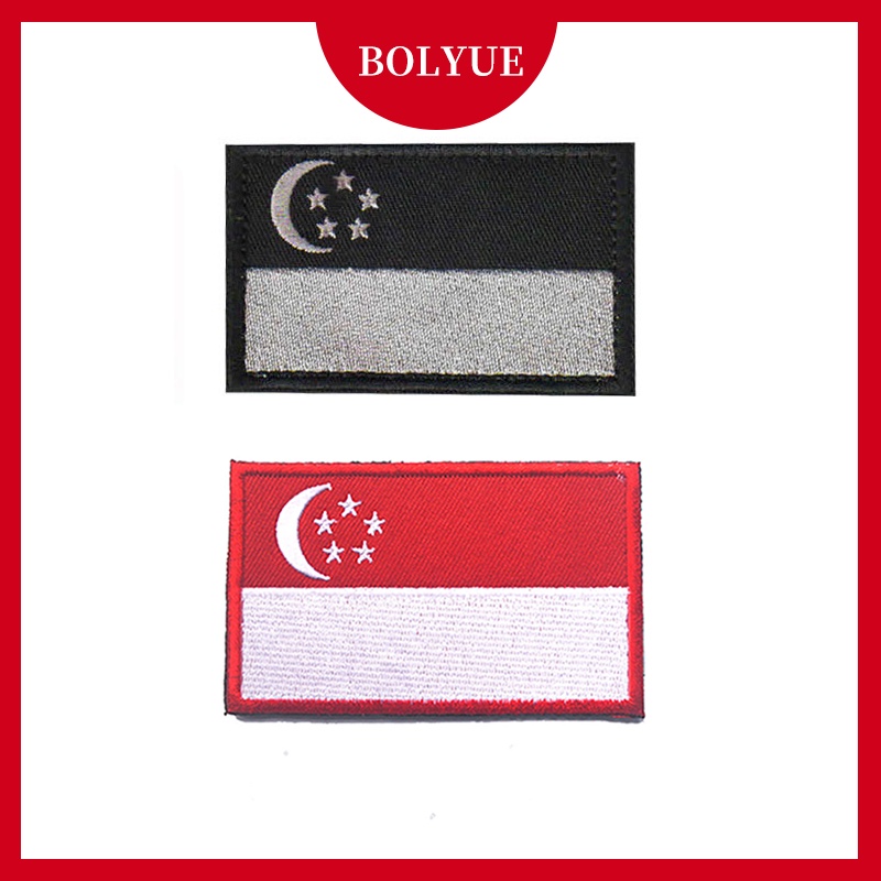 Singapore Flag Military Army Tactical Morale Embroidery Velcro Patches ...
