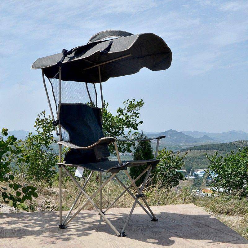 Foldable Chair Outdoor Beach Armrest Fishing Sunscreen Leisure Portable ...