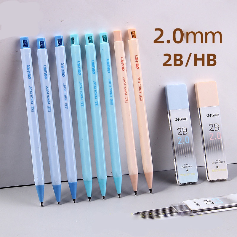 Deli 1Pc Mechanical Pencil 2B HB 2.0mm Refill Tip Student's Non ...