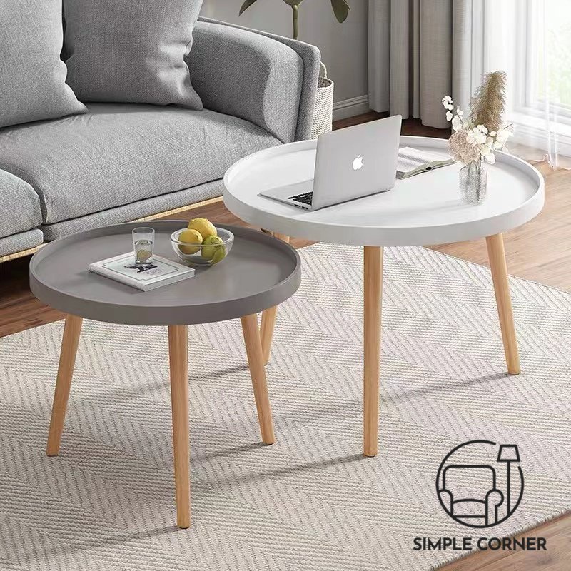 Nordic Small Round Table Coffee Table Balcony Bedroom Simple Rental ...