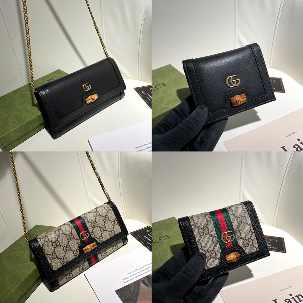 Mini Zipper Small Wallet Ladies Card Case Long Wallet Chain Wallet Card ...