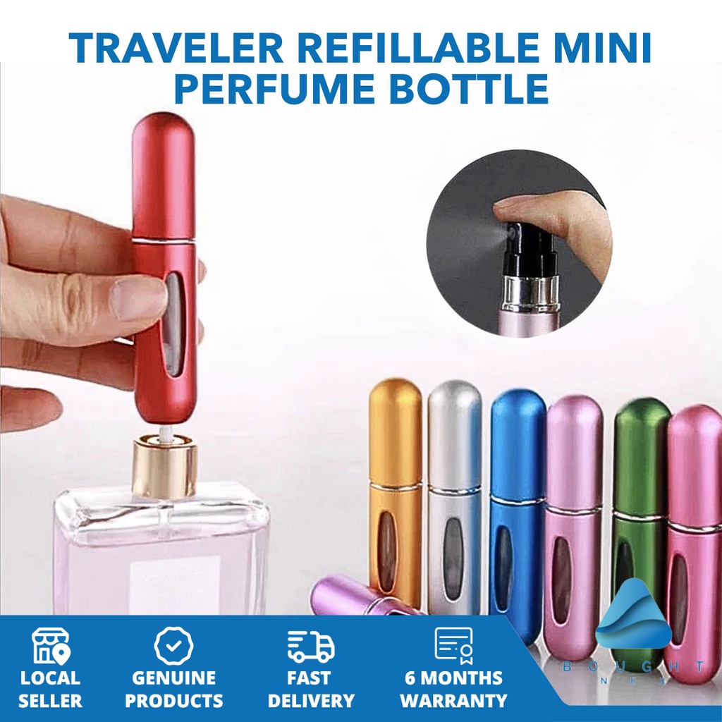 Mini Perfume Bottle 5ml - Refillable, Travel Aluminum Spray Atomizer ...