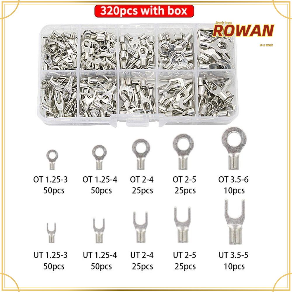 ROWANS 320pcs Wire Terminals, Non-Insulated Wire Lugs, Electrical Wire ...