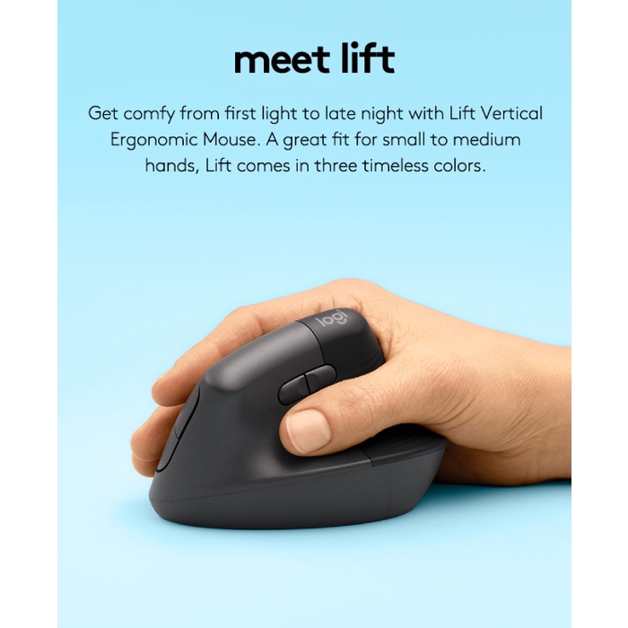 LOGITECH Lift Vertical Ergonomic Wireless Mouse For Business ...