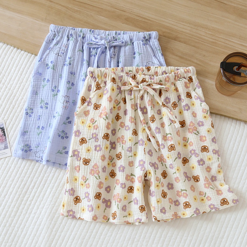 Ready Stock Summer Pure Cotton Pajama Pants Women Casual Pocket Shorts ...