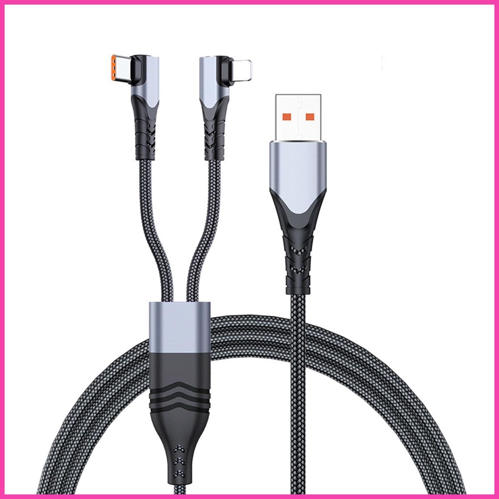 Dual Type 2-In-1 6A Fast Charging USB Cable for Phones USB a to Type C ...