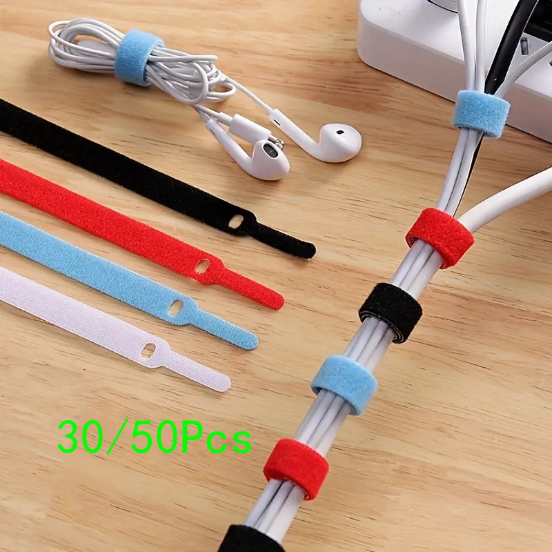 30/50 Pcs Releasable Cable Ties Plastics Fastening Reusable Cable Tie ...