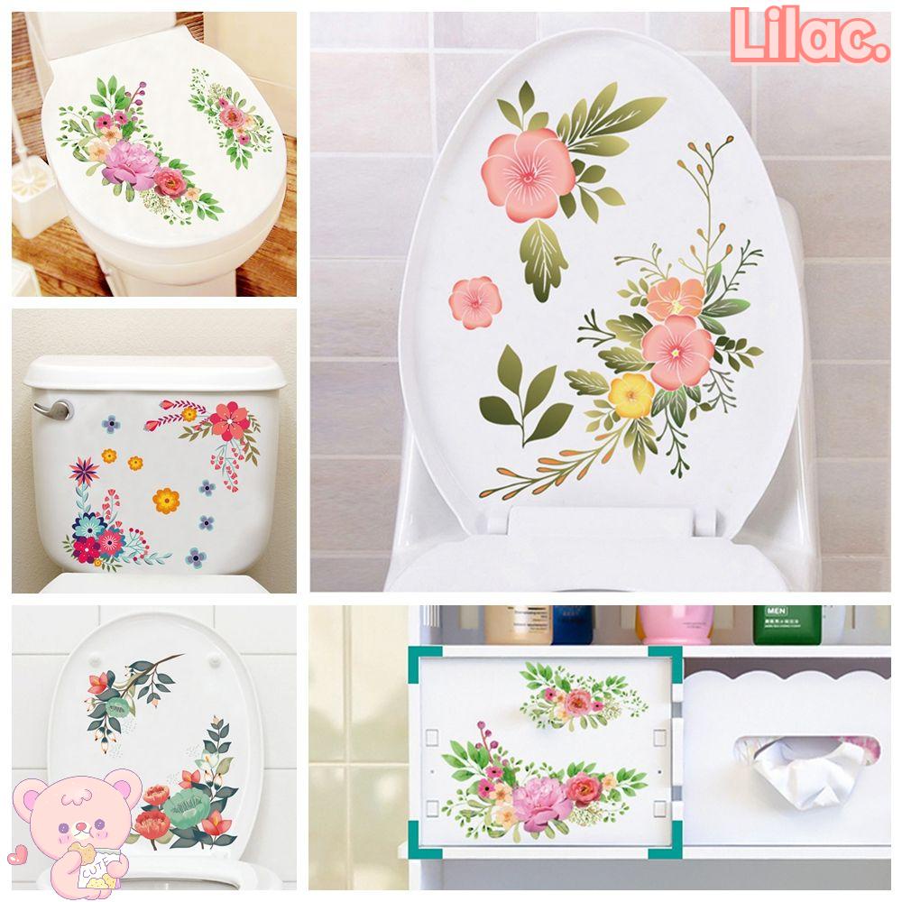 【Wholesale】LILAC Floral Toilet Stickers PVC Self-adhesive Creative ...
