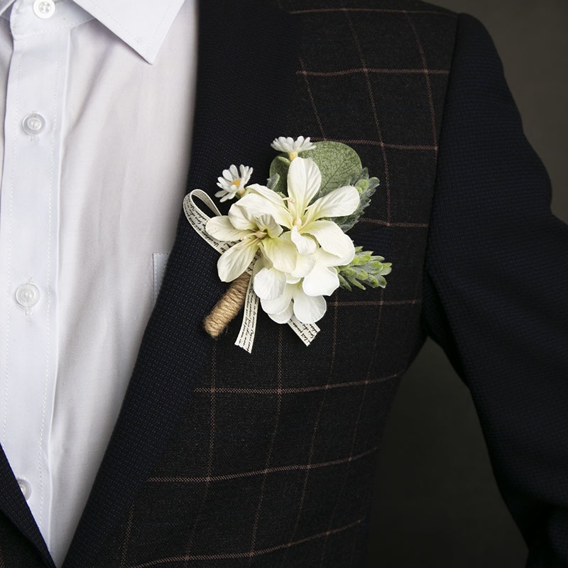 Wedding Corsage Rose Boutonniere for Men Wedding Bridegroom Flowers for ...