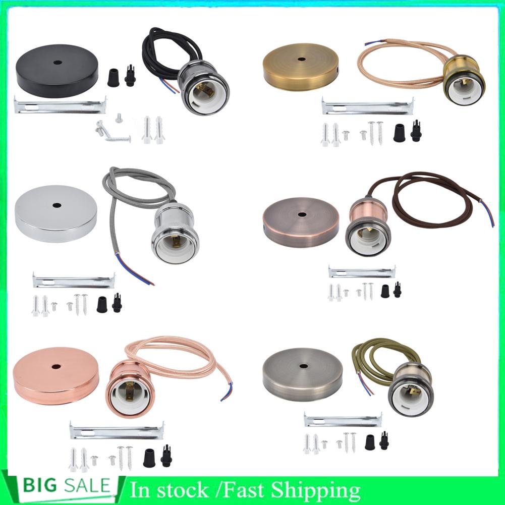 Bjiax E27 Ceiling Pendant Cord Hanging Lamp Holder Light Bulb Fitting ...