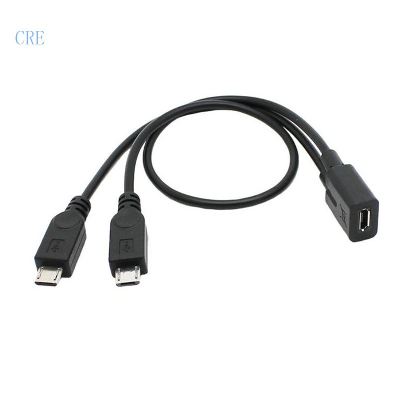 CRE Micro USB Splitter Cable 1Female to 2Male Splitter Extension ...