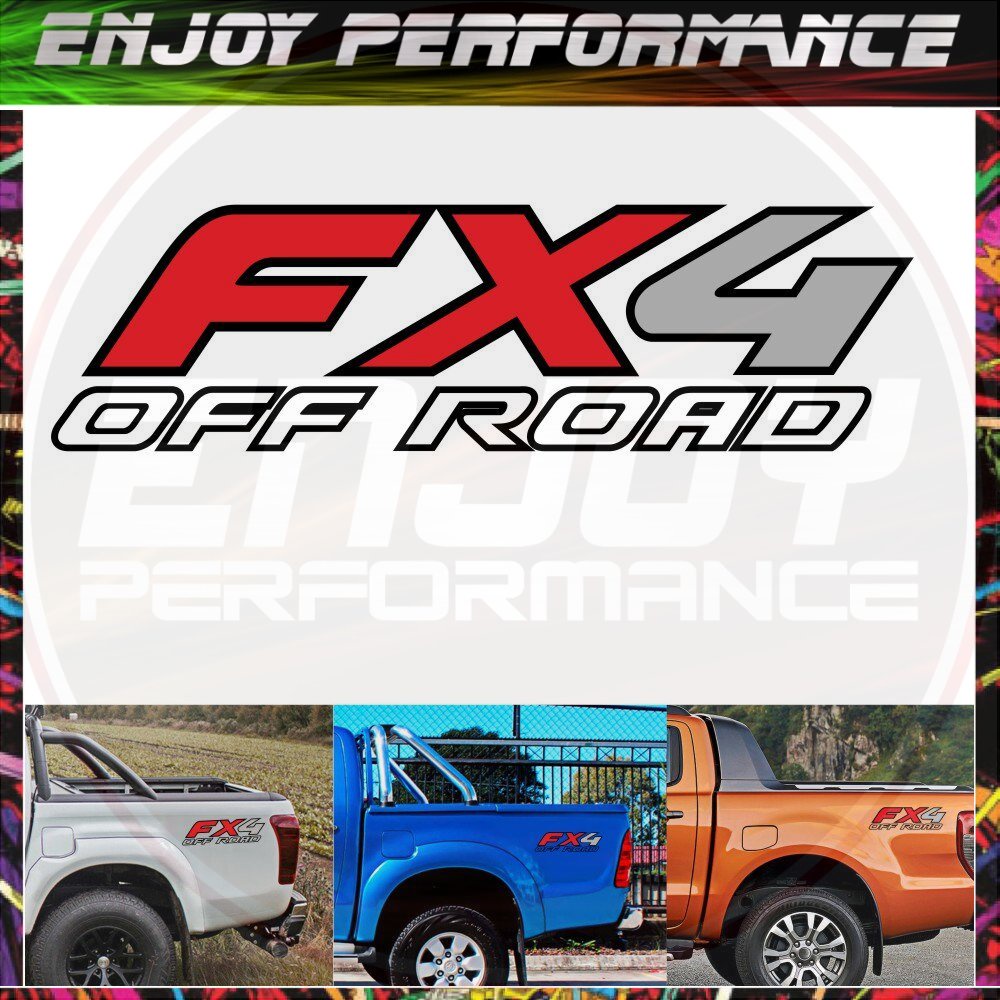 2PC FX4 Off Road Car Sticker Ford Ranger Raptor F150 Mitsubishi L200 ...