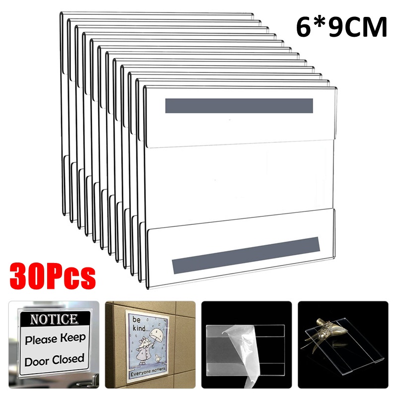 30pcs Clear Plastic Wire Shelf Price Label Holder Retail Price Tag ...