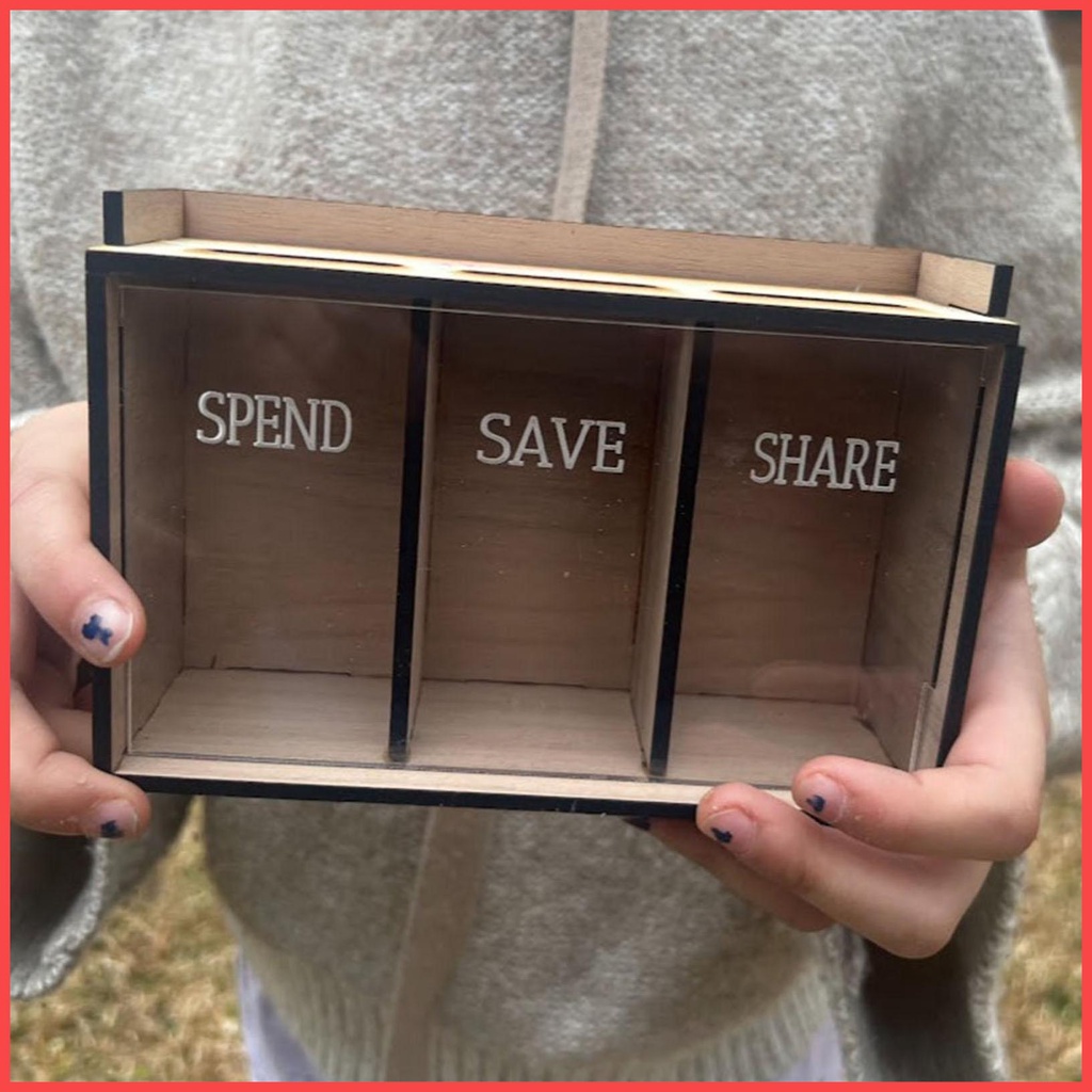 Money Saving Box 3 Compartments Coin Bank with Removable Lid Portable ...