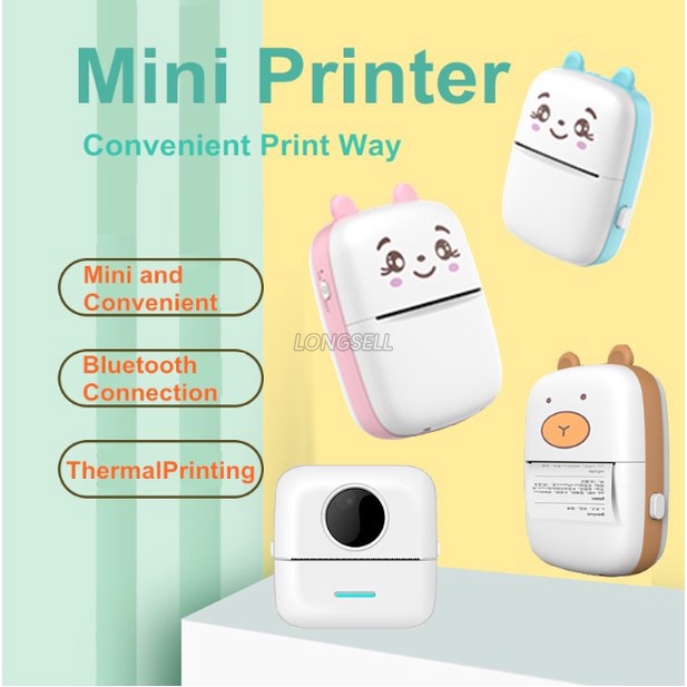 Mini Portable 57mm Wireless Bluetooth Pocket Thermal Printer Print ...