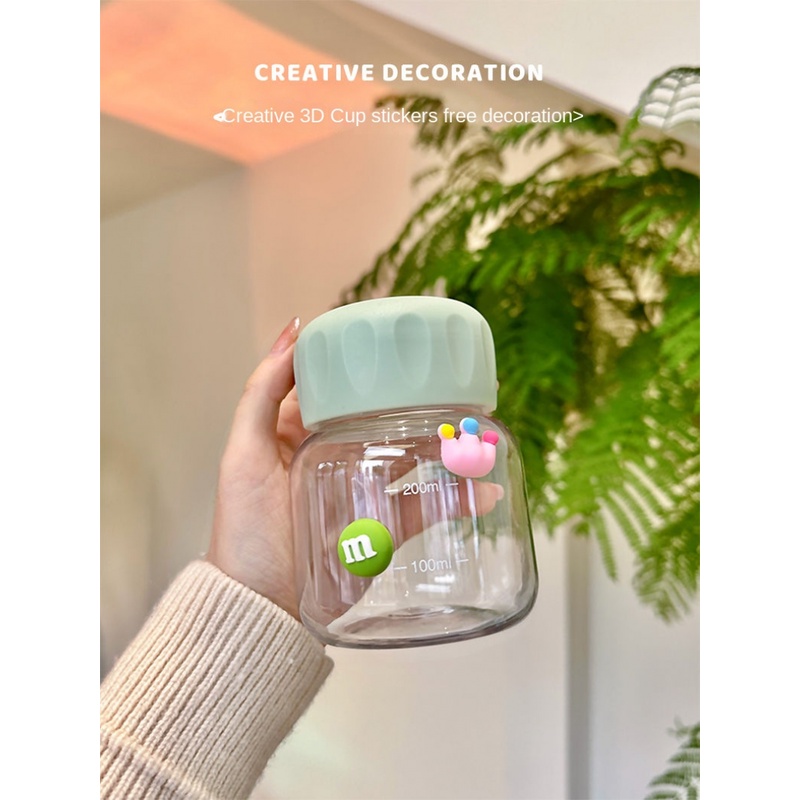 300ML Mini Water Cup Small Capacity Cute Plastic Cup Anti-Fall With Lid ...