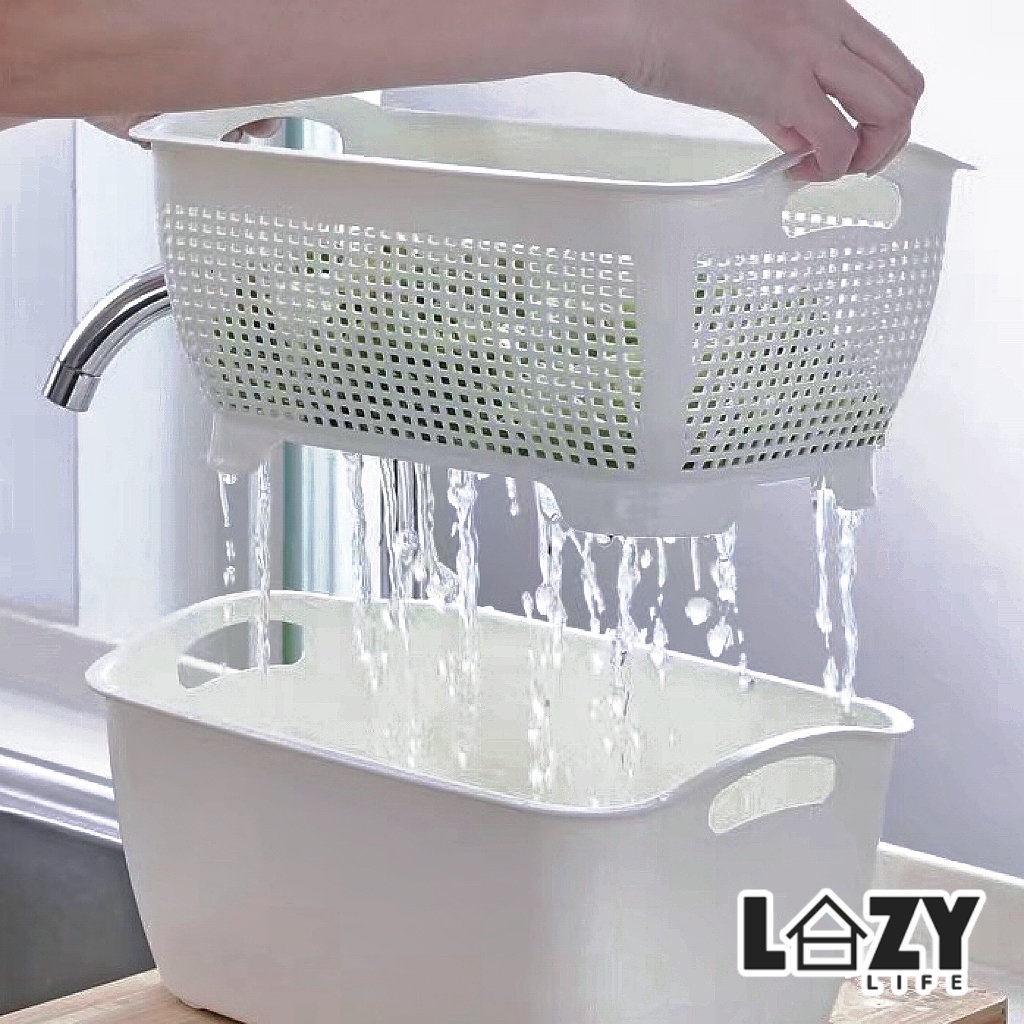 [SG LOCAL] Multifunctional Double-Layer Fruit\Vegetable Draining Basket ...