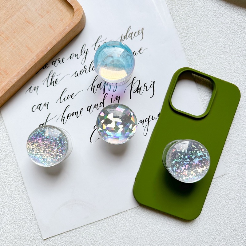 Round Glass Ball Plain Color Phone Grips Griptok Bracket Plain Phone ...
