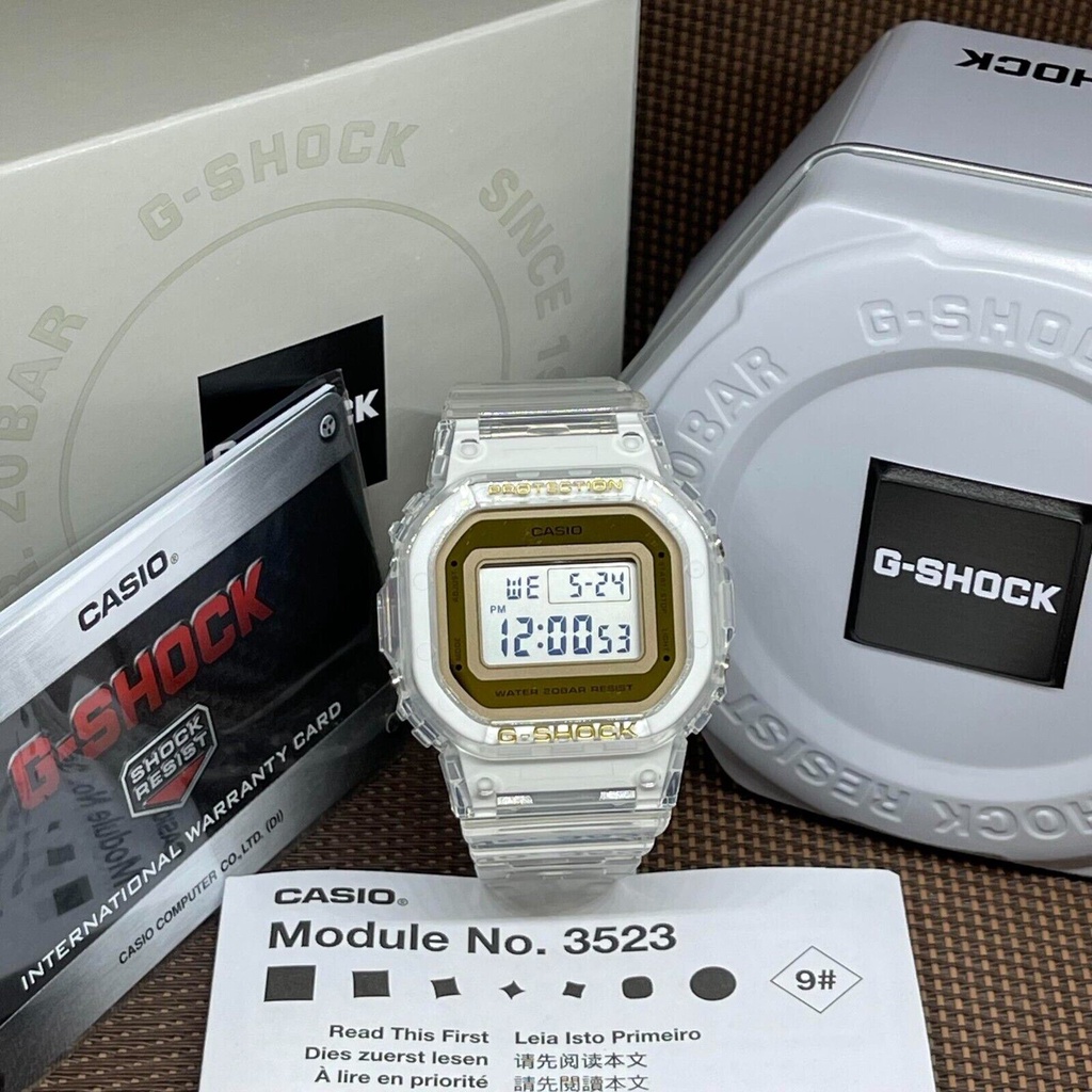 Casio G-Shock GMD-S5600SG-7D Translucent Band Gold Digital Ladies Sport ...