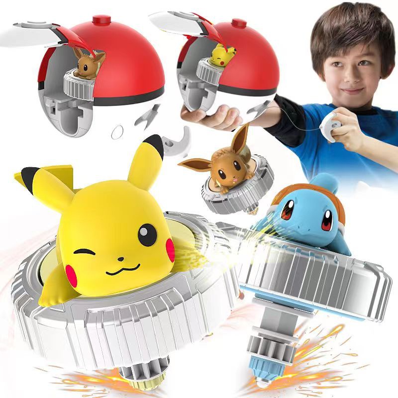 Pokemon Spinning Tops Toy（Beyblade/Gyro/Gyroscope）With PokeBall ...