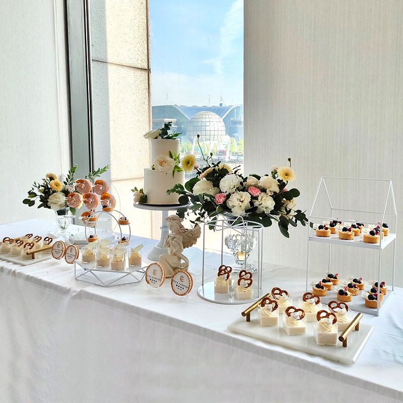 Iron Dessert Stand Table Decoration Cake Stand Wedding White Dessert ...