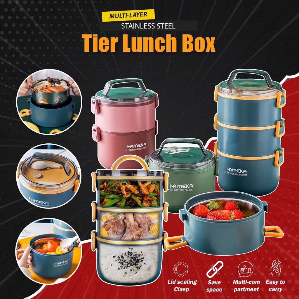 Double Single Layer Lunch Box Food Container Tier Lunch Box Keep Warm ...
