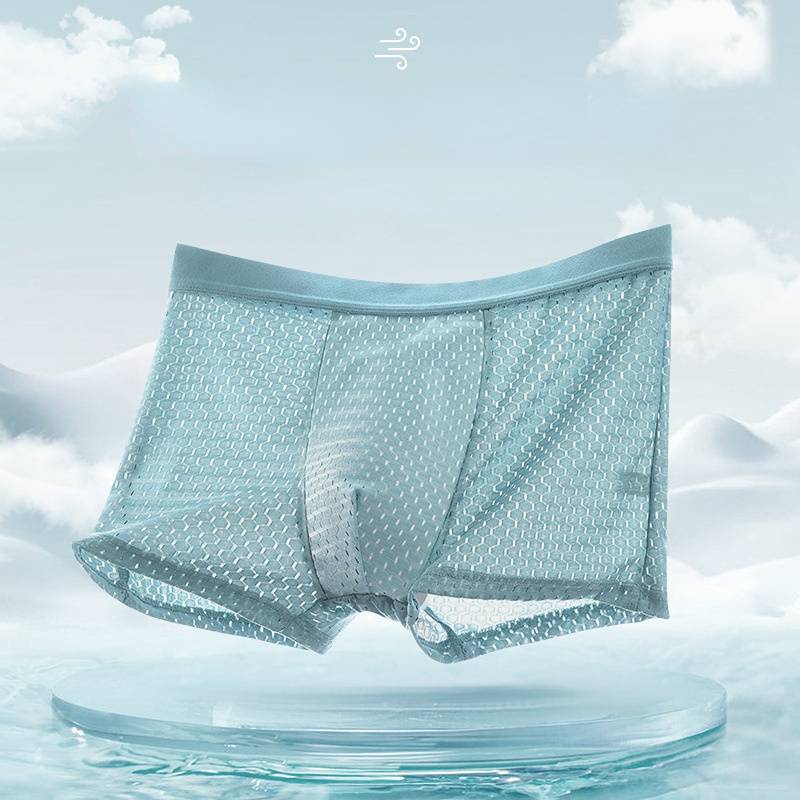 Breathable Mesh Mens Underwear Boxer For Man Summer Plus Size Shorts