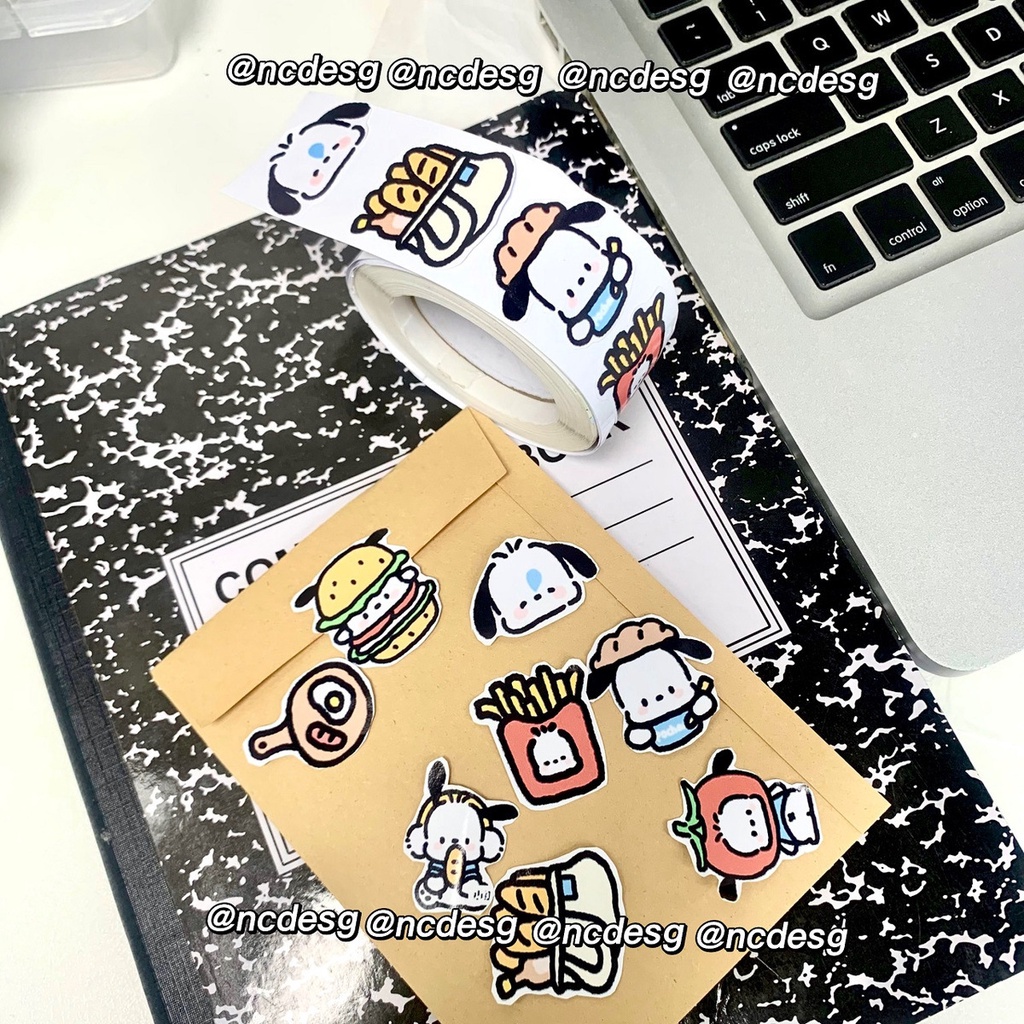 500pcs/roll Gourmet Pacha Dog Cute Cartoon Roll Stickers Decorative ...