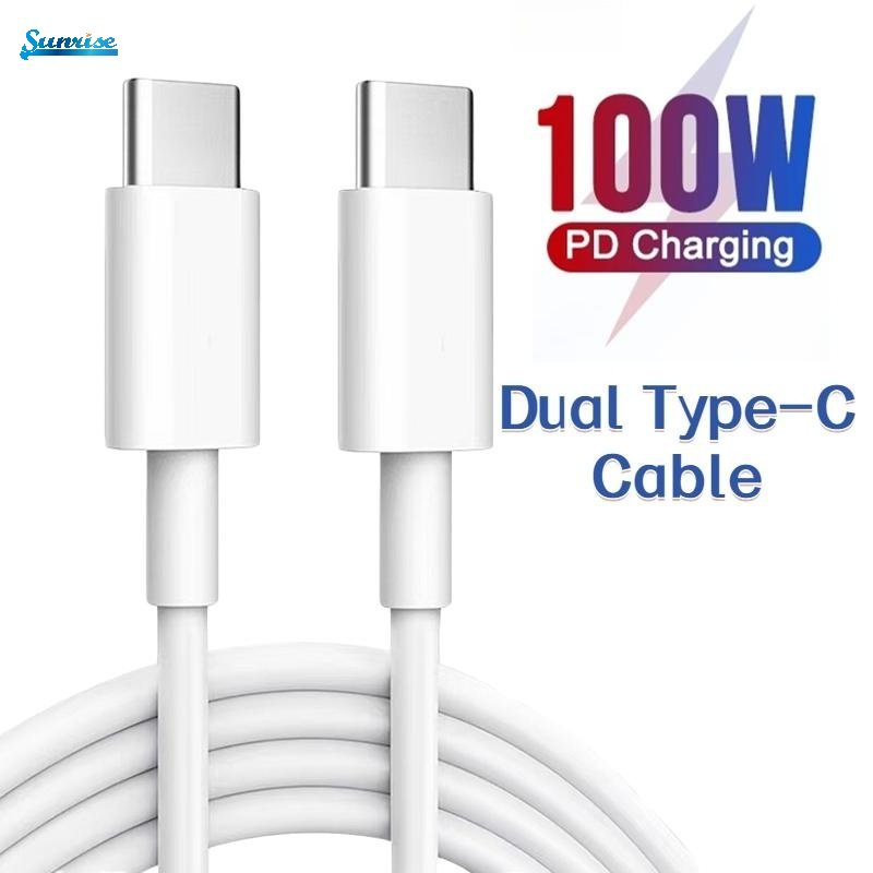 Upgraded 100W Type C To Type C Double Head PD Quick Charge Data Line 1m ...