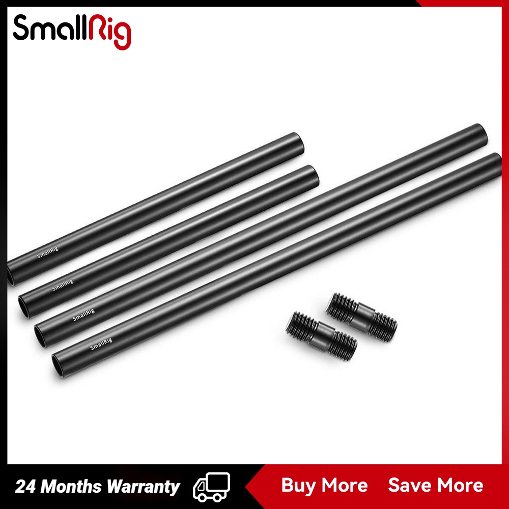 SmallRig 15mm Rods Pack with M12 Thread Rod Cap Connectors Aluminum ...