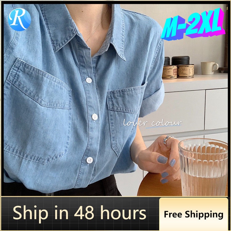 Y2K Spring Summer Women's Short Sleeve Shirt Exquisite Top | Shopee ...