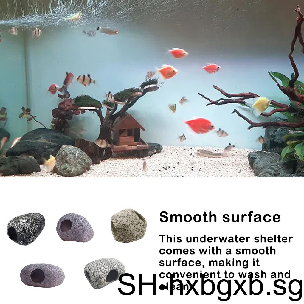 Fish Tank Artificial House Shrimp Shelter Rock Cave Stone Hideaway ...