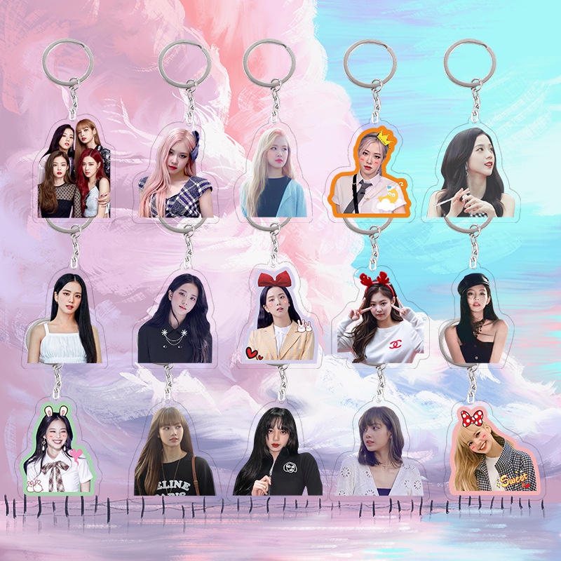 BLACKPINK Women's Team Theme Acrylic Keychain Cute LISA Pendant JISOO ...