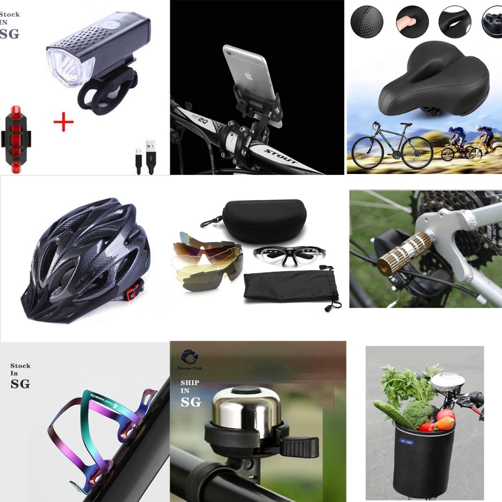 Bicycle Accessories Light Bell Rack Mudguard Tools Bag Tool Helmet