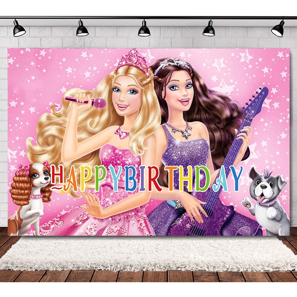[SG] Barbie Photography 5x3ft Backdrop Banner Party background Happy ...