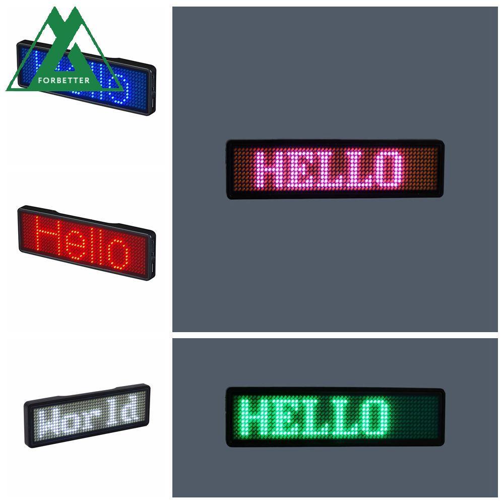 FORBETTER Programmable LED Display Insignia Digital LED Badge LED Name ...