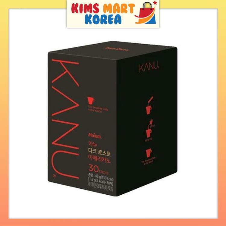 Maxim Kanu Dark Roast Americano Coffee Stick Korean Instant Coffee Mix ...