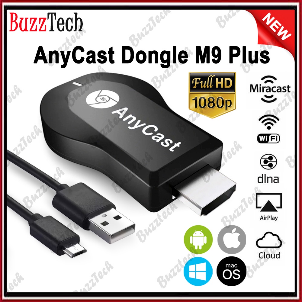Anycast Dongle M9 Plus Mirascreen TV Screen Mirroring HDMI Airplay ...