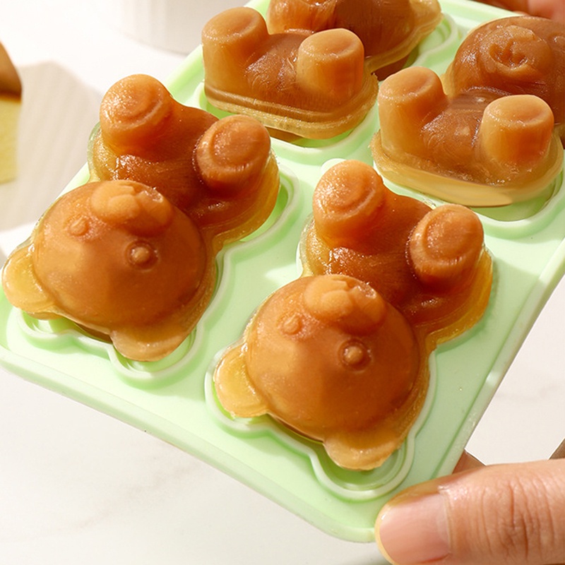 Food Grade Silicone Bear Ice Mold 4 Grid 3D Little Teddy Bear Shape Ice ...