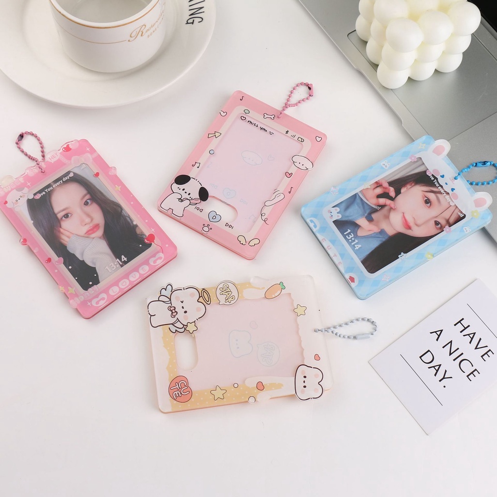 Puppy Cartoon Acrylic Card Holder Card Brick Goo Card Riser Desktop ...