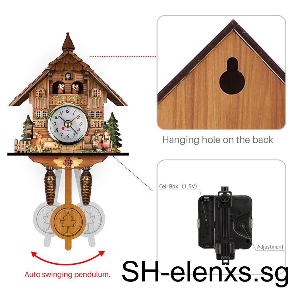 Clock Bird Antique Scandinavian Style Ornament Wall-mounted Swing Bell ...