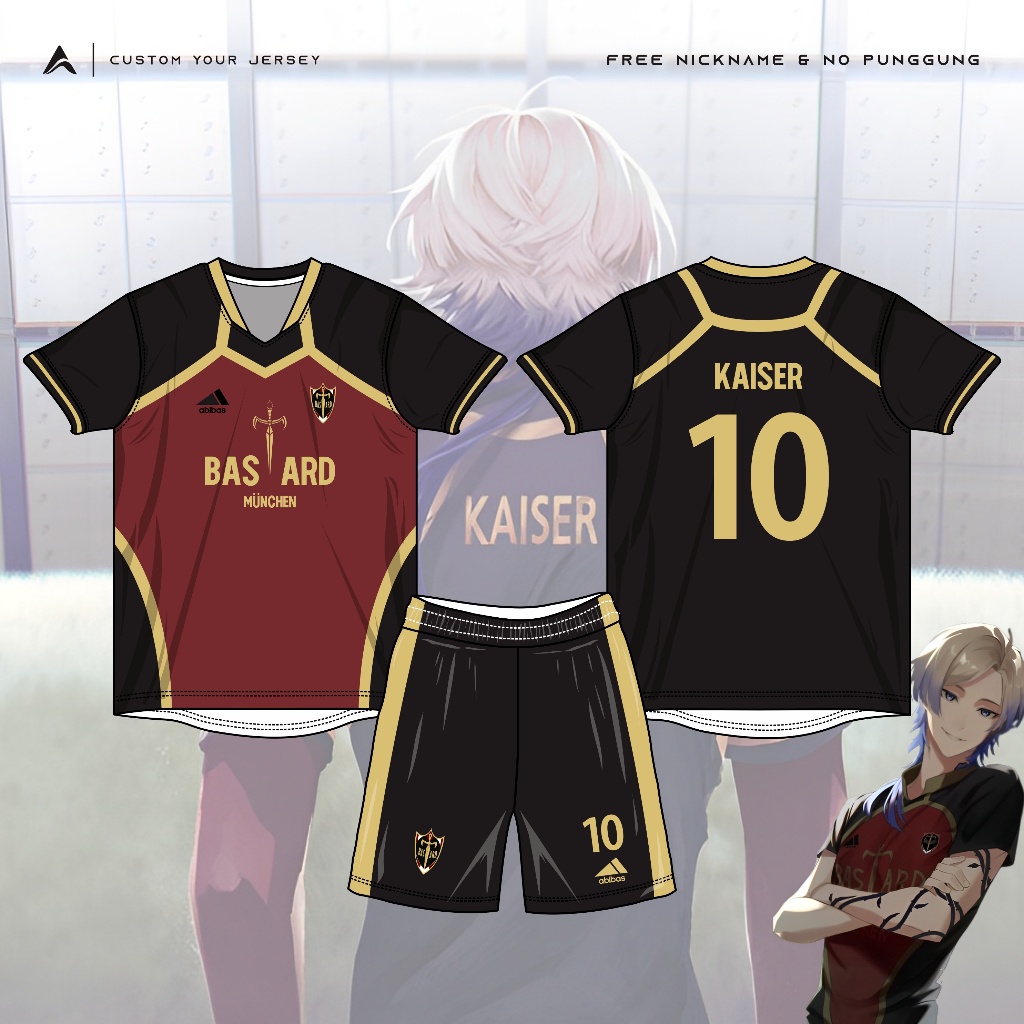 Jersey Futsal Cosplay Anime Blue Lock Bastard Munchen | Shopee Singapore